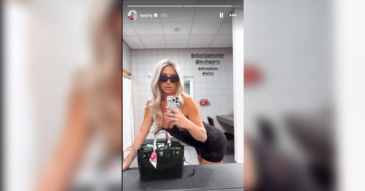 Kesha Spills Out Of Black Lace Mini Dress In Hot New Selfie