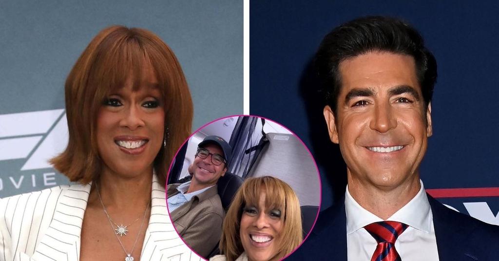 Gayle King Is All Smiles With Fox News Star Jesse Watters On Flight