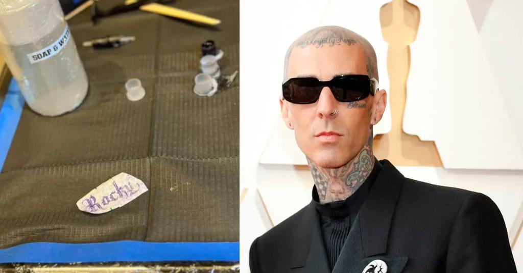 Travis Barker Shares Tattoo Design Of Newborn Son Rocky's Name: Photos