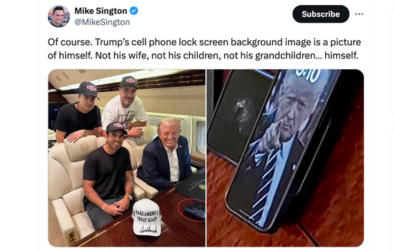 Donald Trump Blasted For Having Photo Of Himself On His Phone Screen