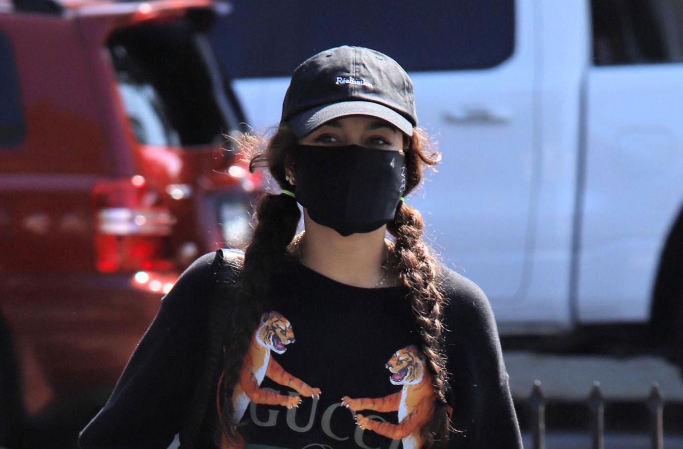 Celebs Out With Face Masks On - Vanessa Hudgens, Hailey Bieber