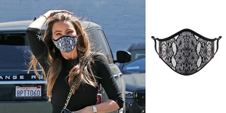 Sofia Vergara Spotted Shopping In Beverly Hills Wearing Snakeskin Face Mask