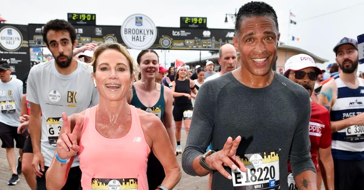 Amy Robach & T.J. Holmes Seen Stretching Before Morning Run