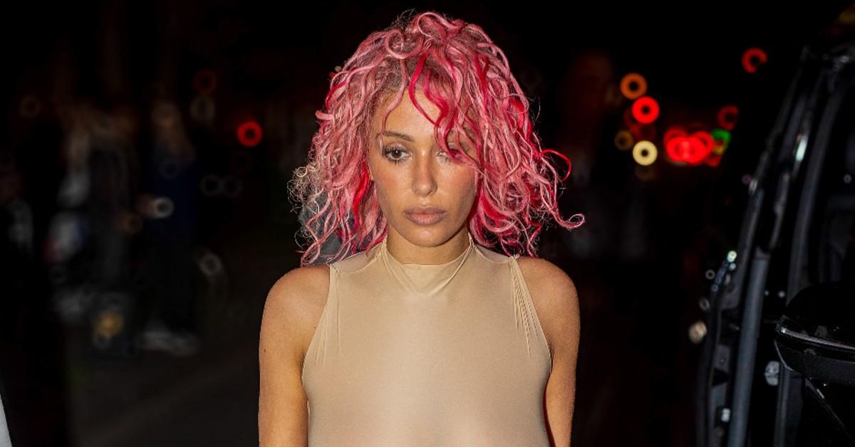 Bianca Censori Struts Around Paris In Sheer Body Suit And Pink Hair