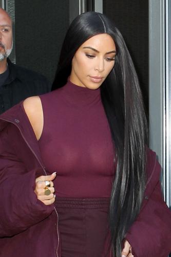 Kim Kardashian Shows Naked Breasts At Kanye Wests Fashion Show