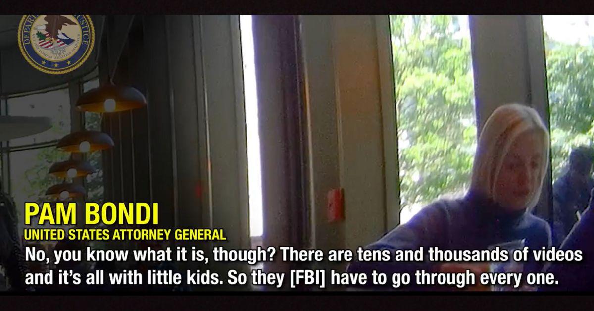 Pam Bondi Caught On Camera Spilling New Details About Jeffrey Epstein