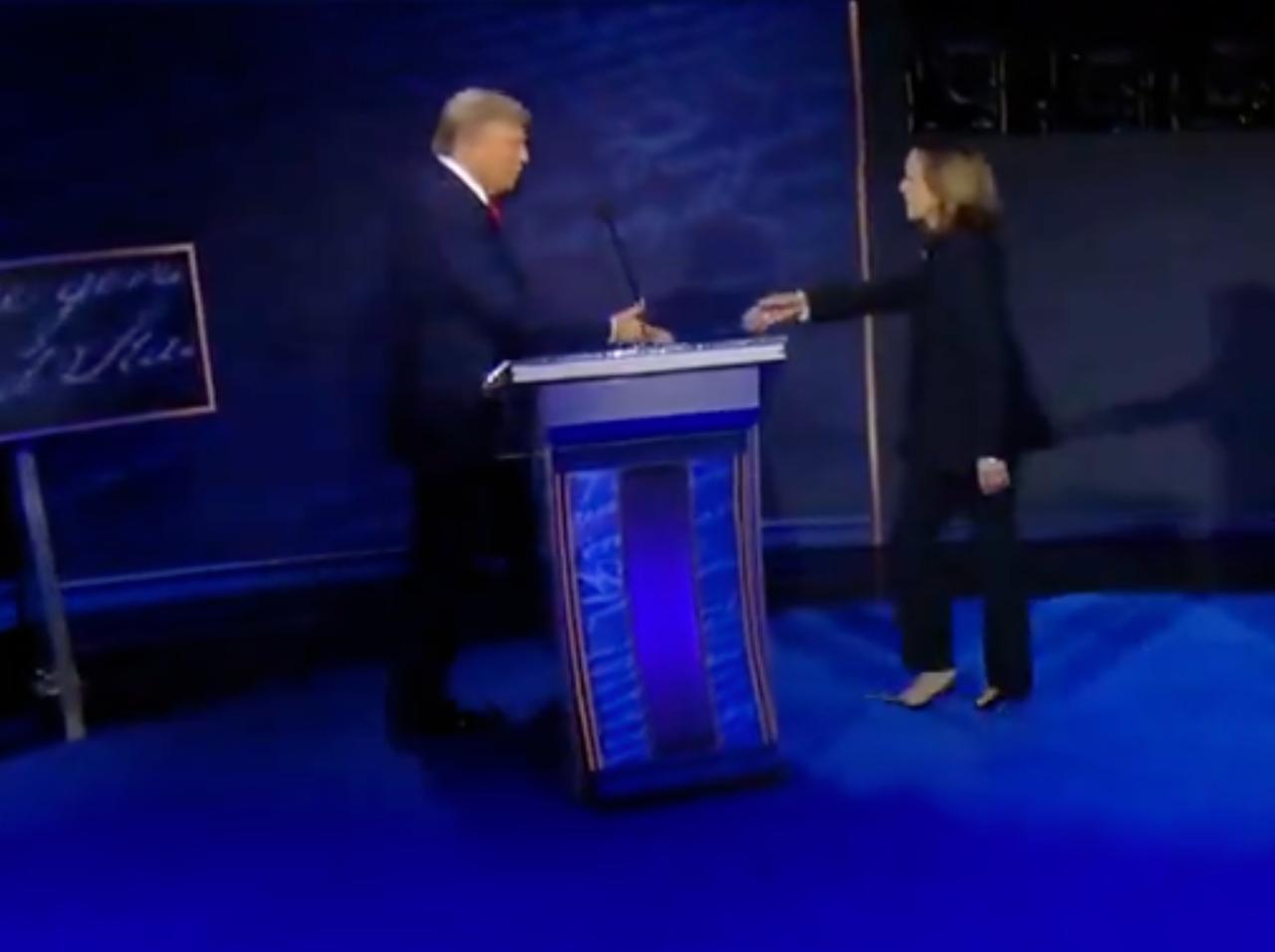 Donald Trump & Kamala Harris Awkwardly Shake Hands At Debate