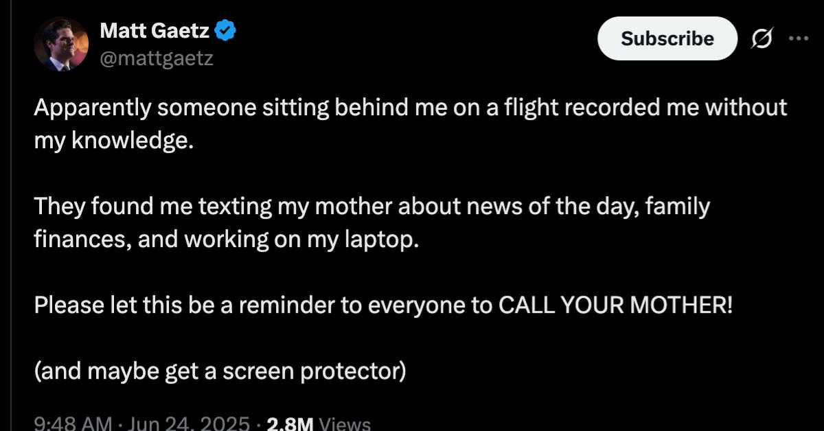 Matt Gaetz's Text Messages With His Mom About Donald Trump Exposed