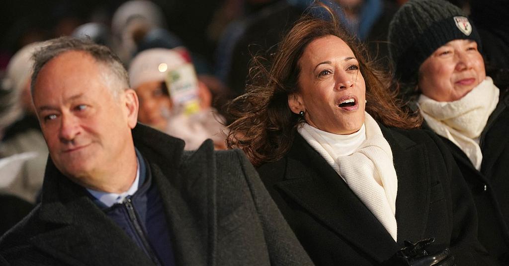 Kamala Harris Attends Christmas Tree Lighting With Husband Doug Emhoff