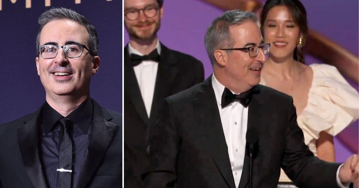John Oliver Honors His Dead Dog At The Emmys & Is Played Off