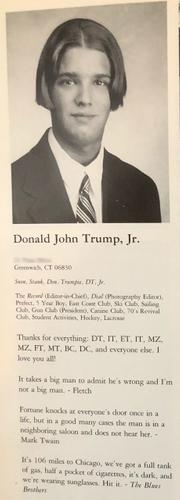 Donald Trump Jr. Says He'd Never 'Admit He's Wrong' In Yearbook: Photo