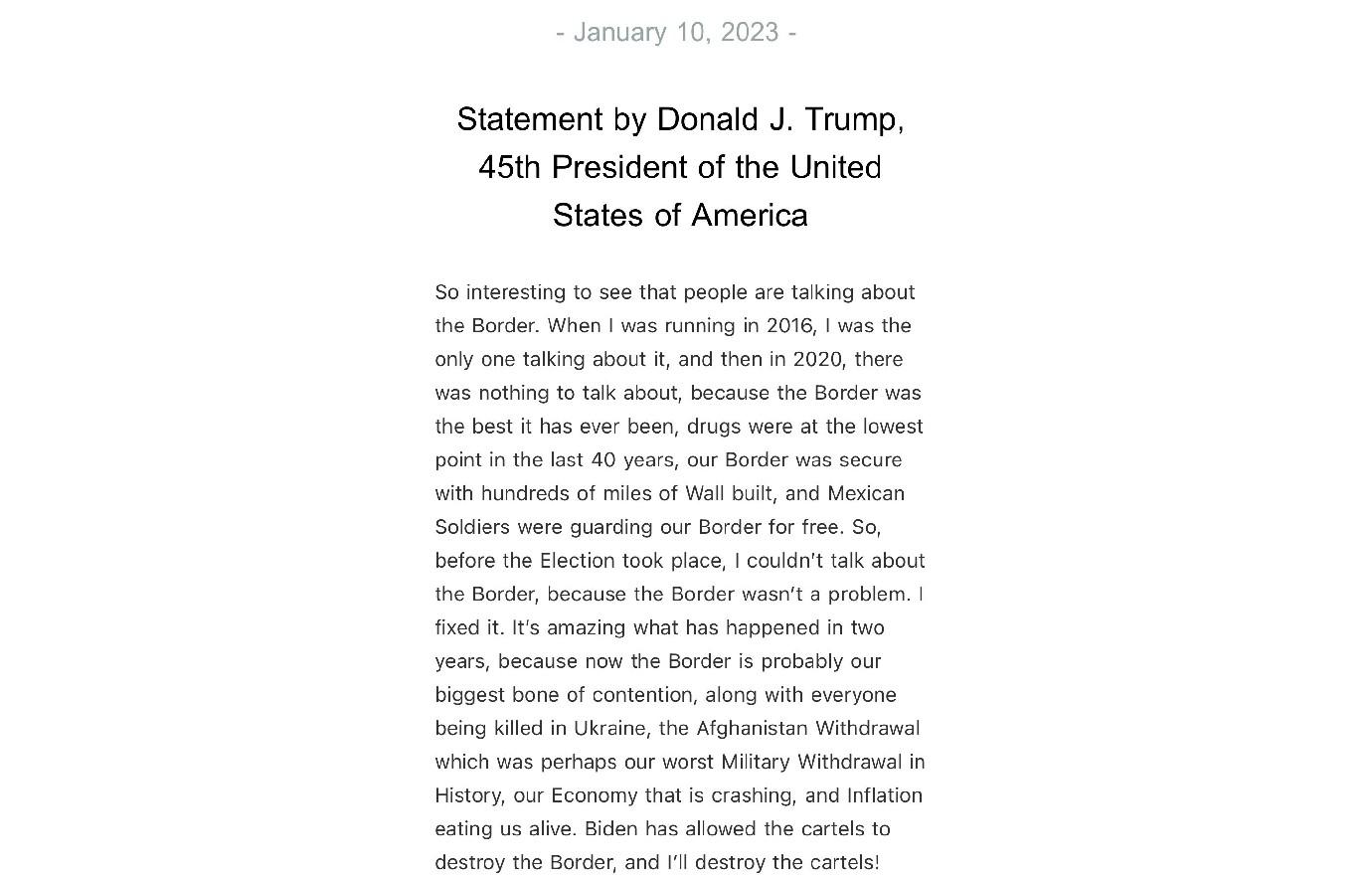 Donald Trump Avows to 'Destroy' Cartels In Bizarre Statement