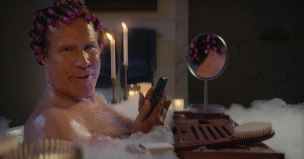 Will Ferrell Rocks Curlers In The Bathtub in Hilarious New PayPal ...