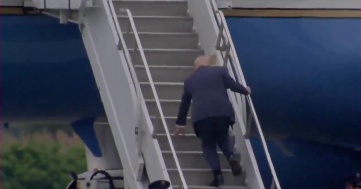 Donald Trump Mocked After Tripping Up Stairs Of Air Force One