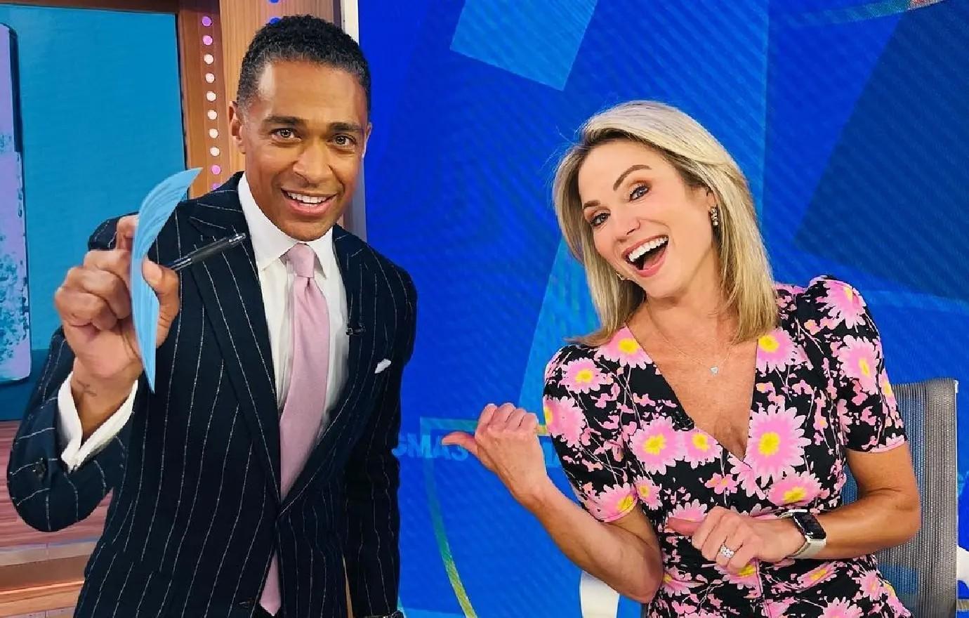 Amy Robach Wraps Her Legs Around T.J. Holmes' Waist In PDA-Filled Pics