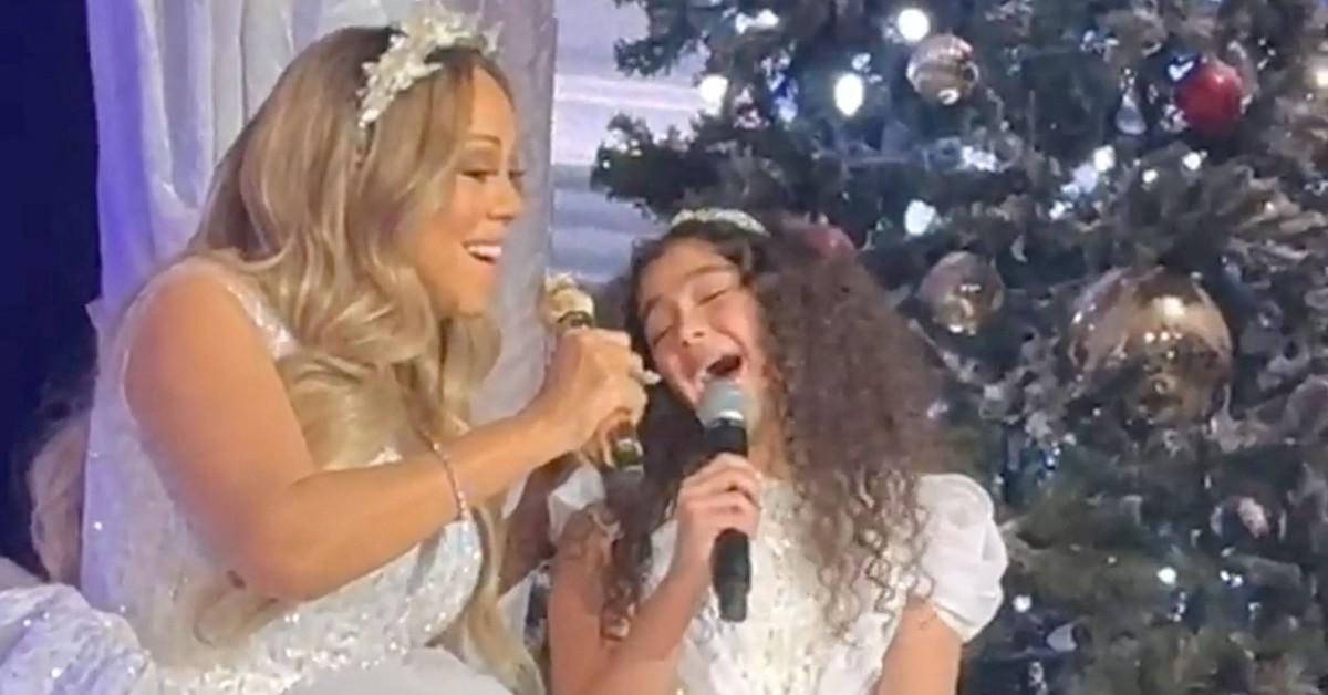 Mariah Carey Performs With Daughter Monroe, 12, At Holiday Concert