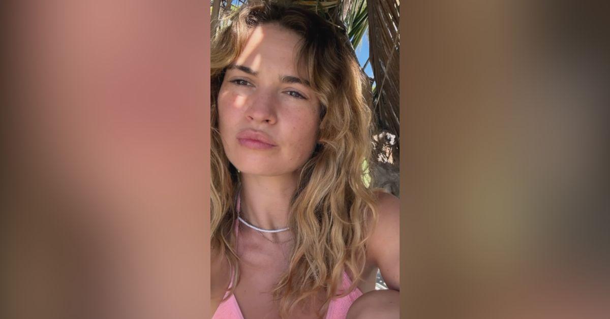 Lily James Flaunts Body In Bikini As She Shows Off Surfing Skills