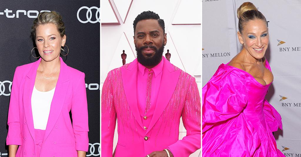 Stars Pop In Shocking Hot-Pink Designs On The Red Carpet