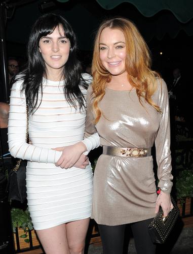 Lindsay Lohan Parties With Sister Ali Lohan At LOVE Magazine And Balmain Christmas Event In London