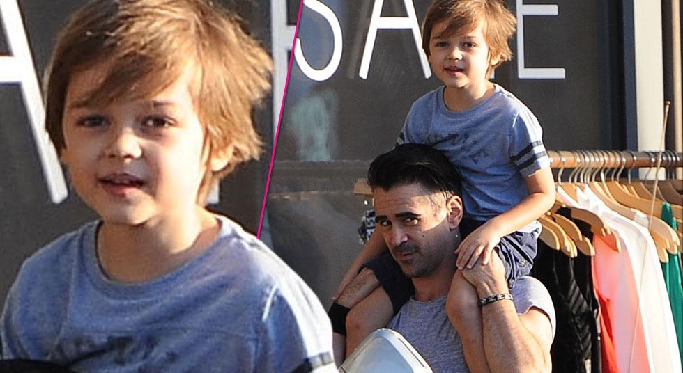 Colin Farrell Smiles And Looks Happy While Carrying His Son Henry ...