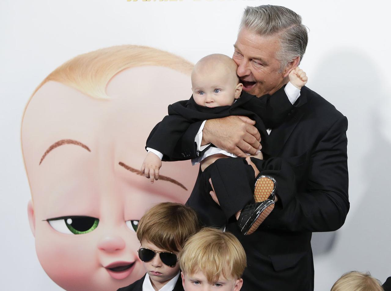 Hilaria & Alec Baldwin Take Six Kids To 'Boss Baby' Premiere: Photos