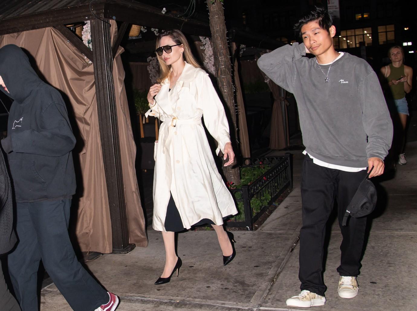 Angelina Jolie Dines With 3 Of Her Kids In NYC: Photos