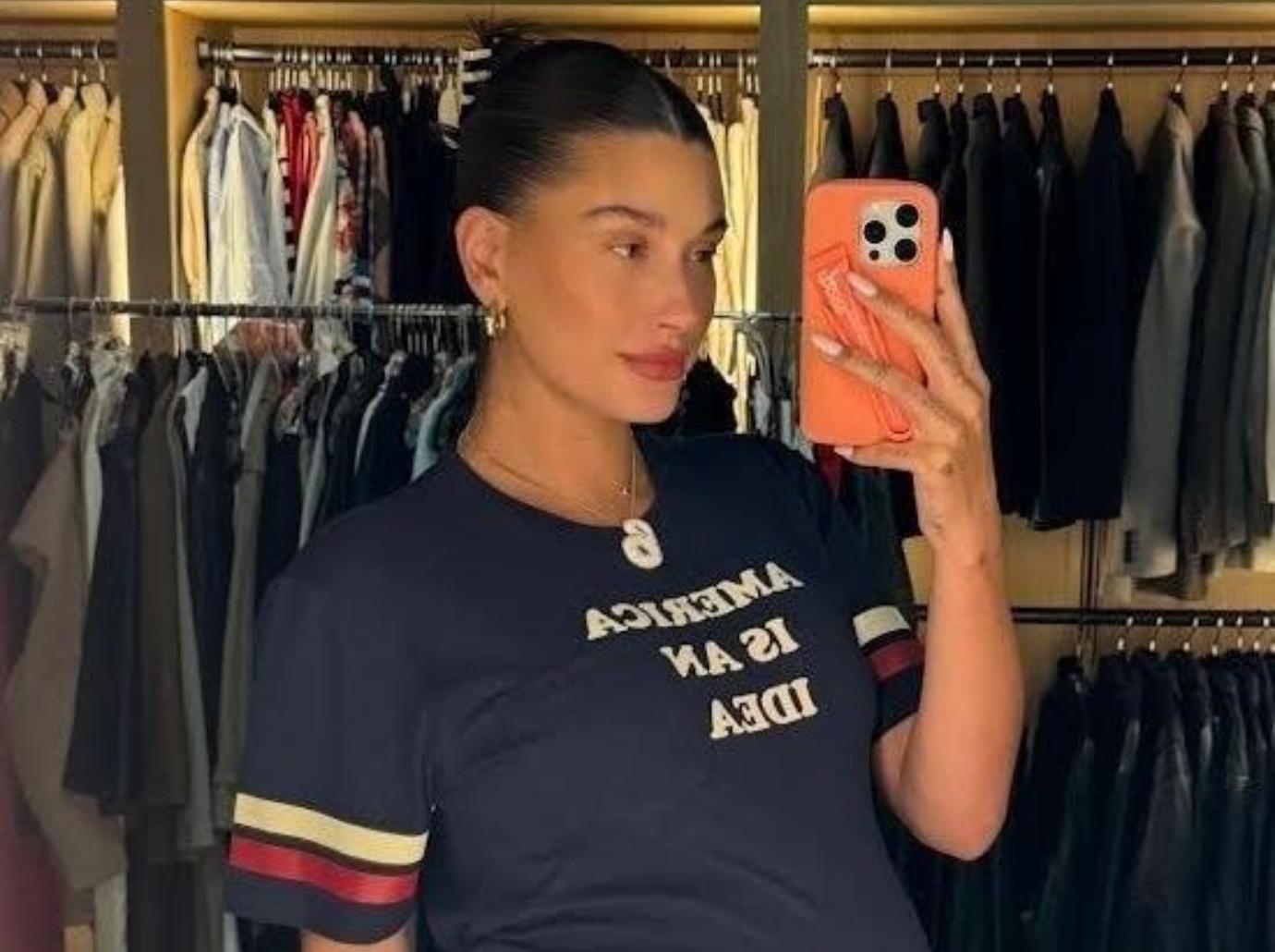 Hailey Bieber Posts First Photo Of Son Jack With An 'I Voted' Sticker