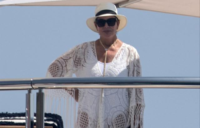 Kris Jenner Wears Sexy White Bathing Suit Off The Italian Coast