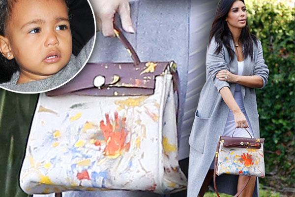 Kim Kardashian Debuts Hermes Bag Painted By North West!