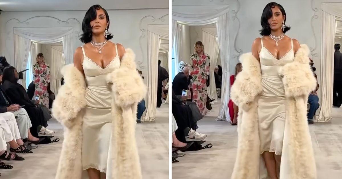 Kim Kardashian Slammed For Balenciaga Runway Walk Wearing Busty Dress