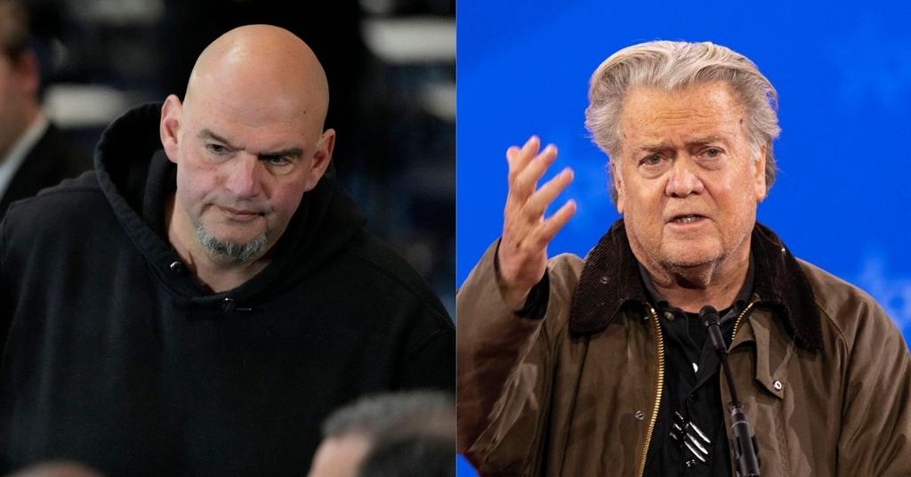 John Fetterman Seen With Steve Bannon On His Wedding Anniversary