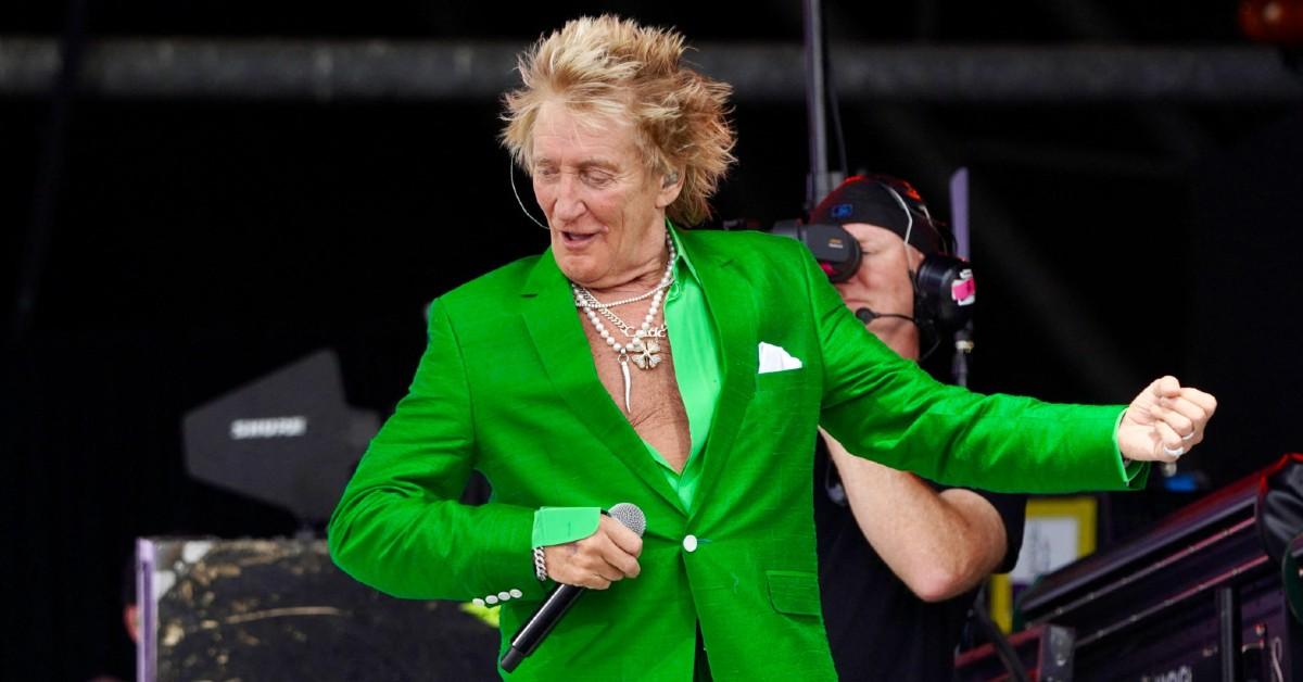 Rod Stewart Rocks Colorful Outfits As He Performs At Glastonbury: Pics