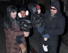 PHOTOS: Angie & Brad Brave the Cold with Their Bundled-Up Brood