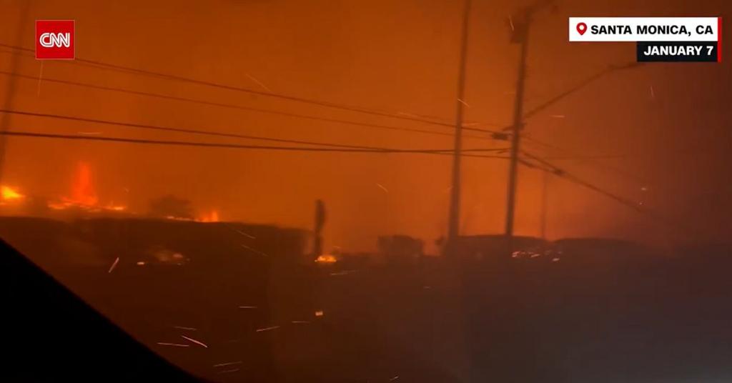 CNN Camera Crew Narrowly Escapes Los Angeles Wildfire