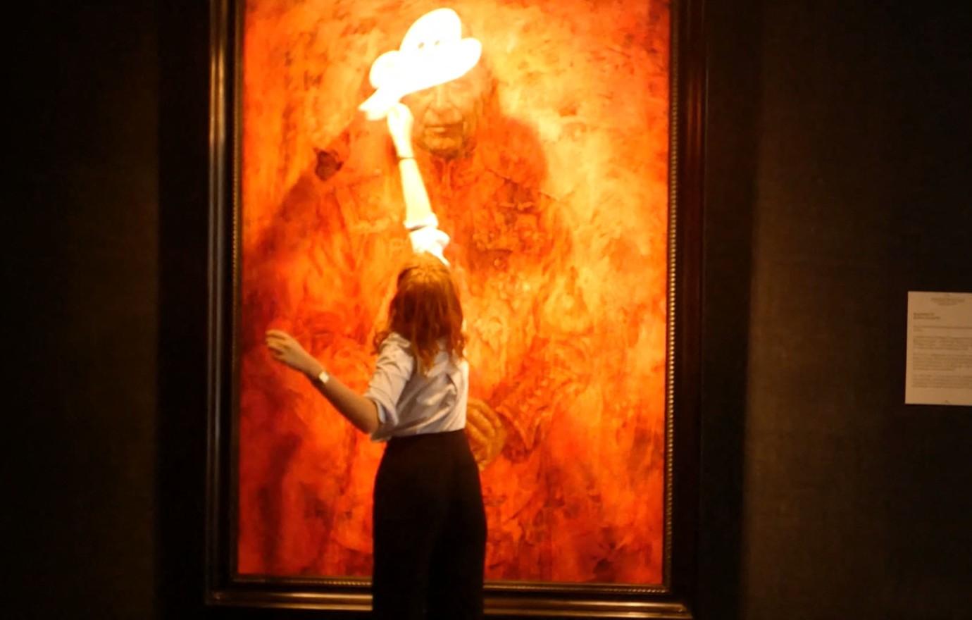 King Charles III's Portrait Vandalized By Animal Rights Activists