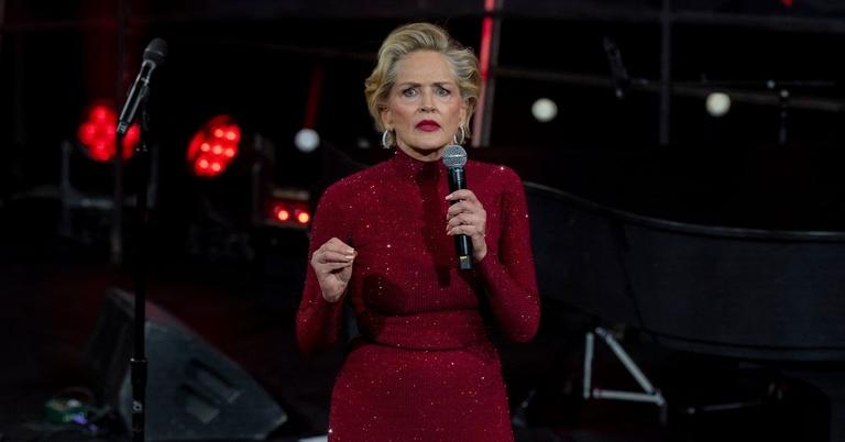 Sharon Stone Goes Braless In Stunning See-Through Top