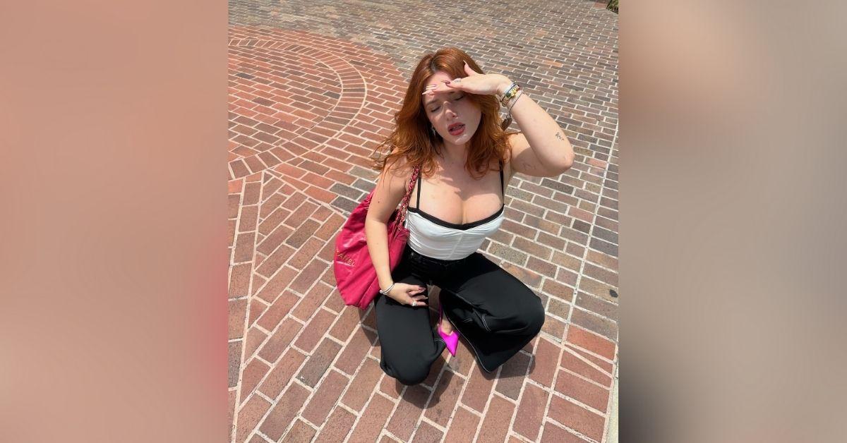 Bella Thorne Nearly Pops Out Of Her Black-&-White Top: Photos