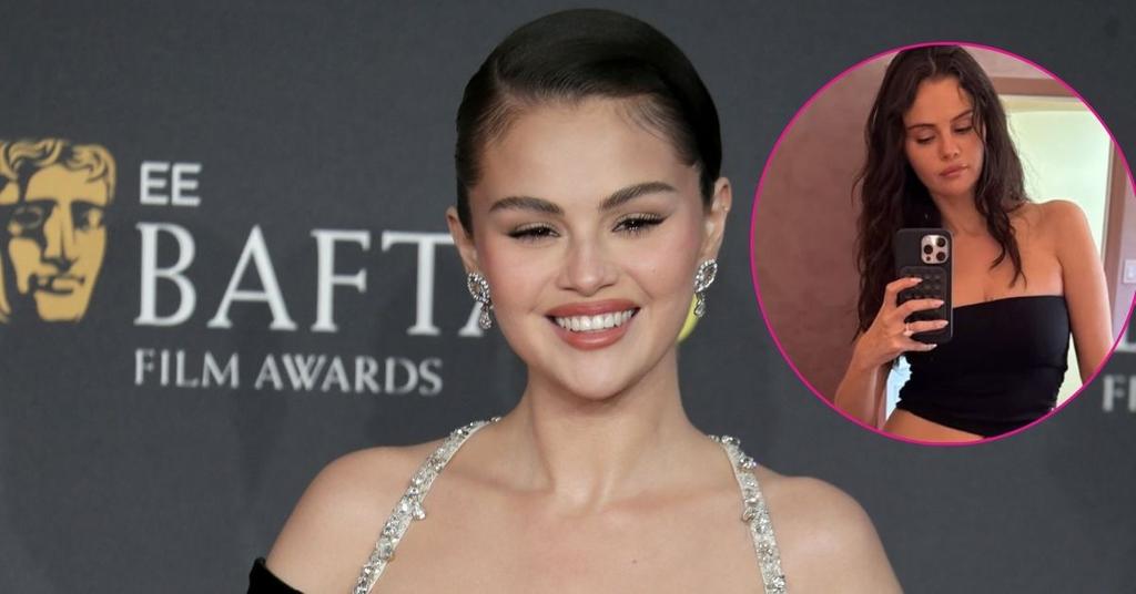 Selena Gomez Exposes Midriff In Tiny Black Tube Top: Photo