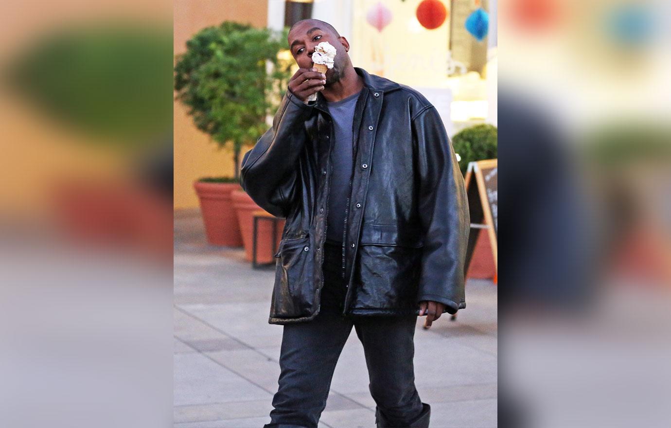 Kanye West Treats Himself To Ice Cream In Calabasas: Photos