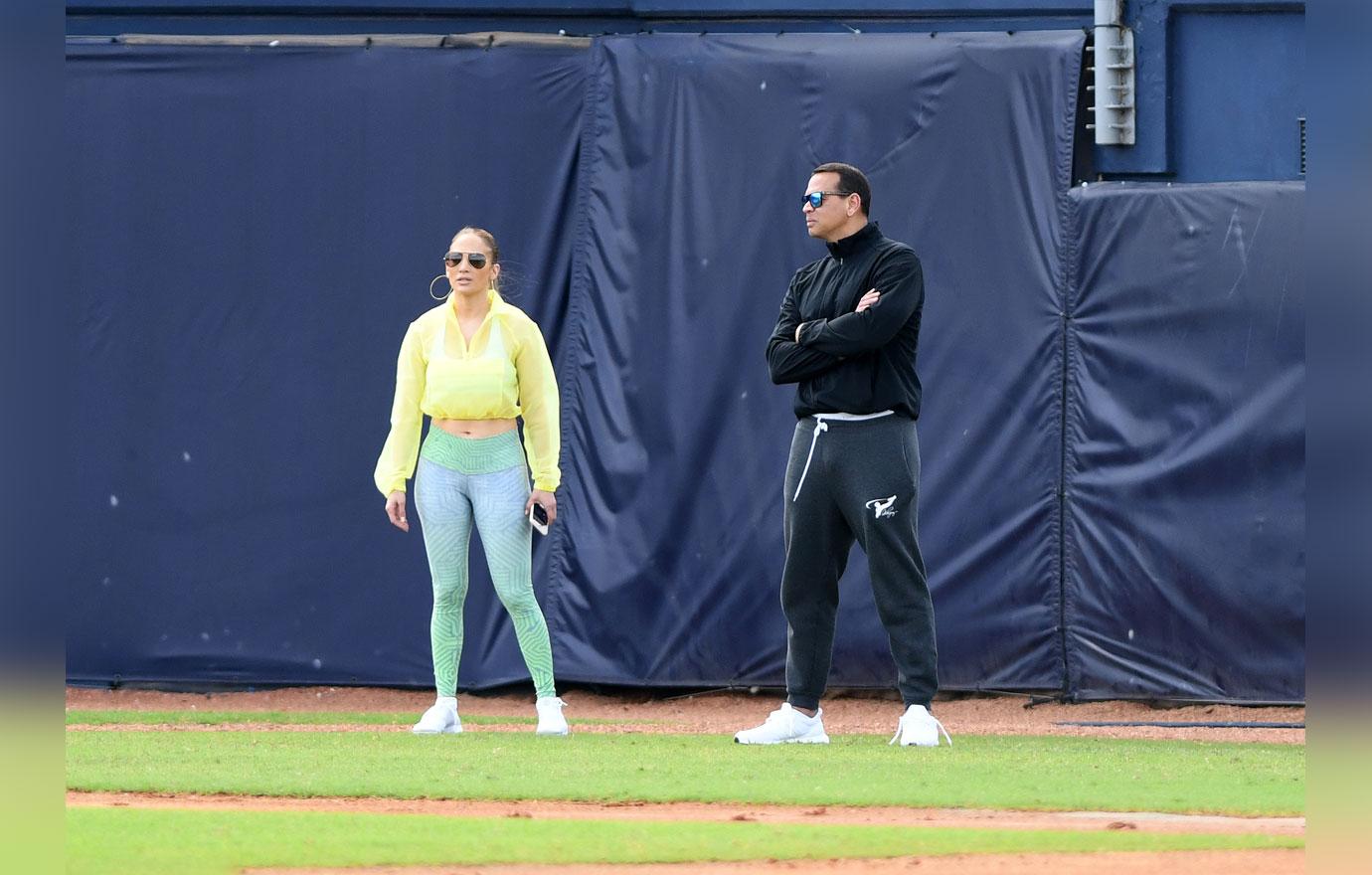 Jennifer Lopez Joins Alex Rodiguez At Ballpark As He Trains His Nephew