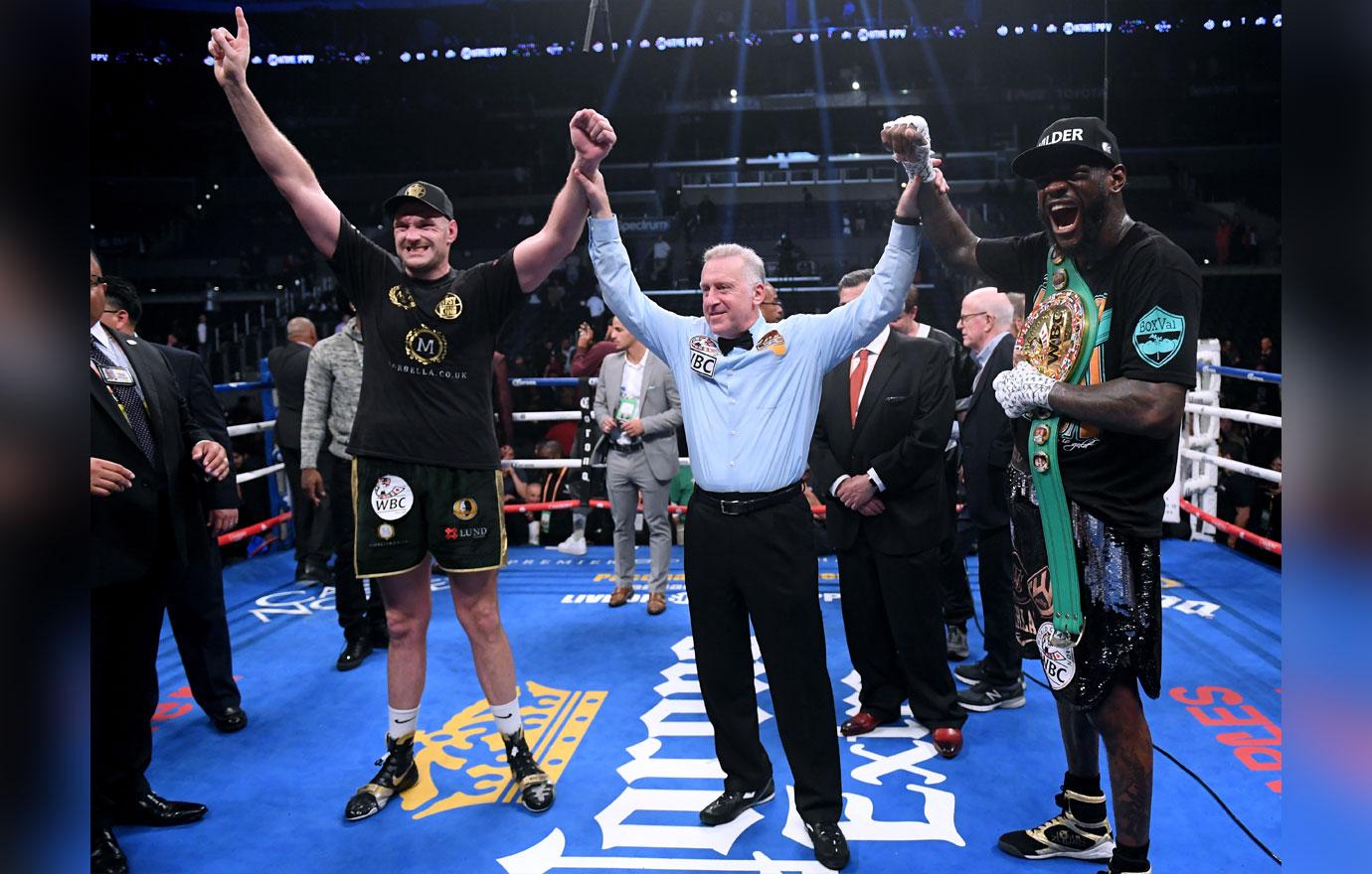 Mario Lopez, Mike Tyson, & More Attend Wilder Vs. Fury Boxing Match