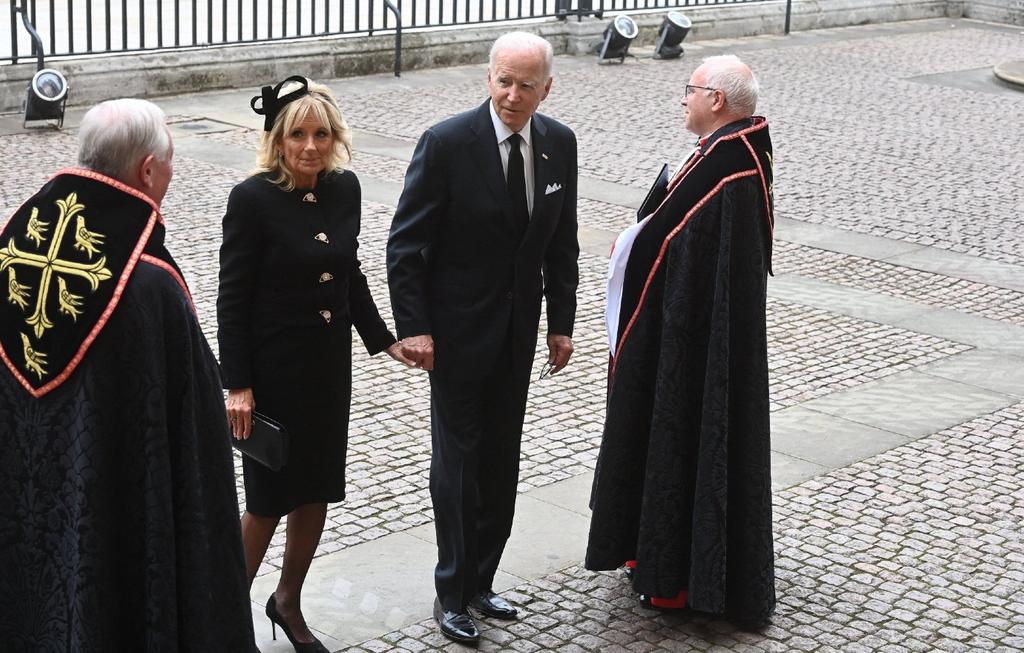 President Joe Biden & First Lady Sit 14th Row At Queen's Funeral