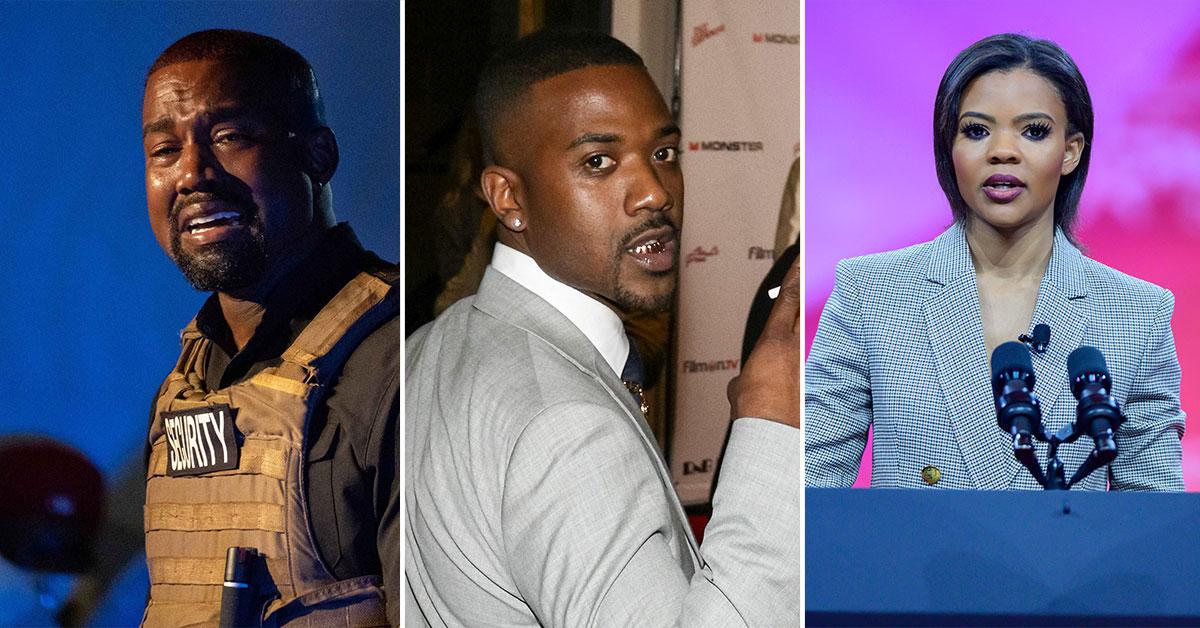 Kanye West & Ray J Both Step Out At Candace Owens' Premiere