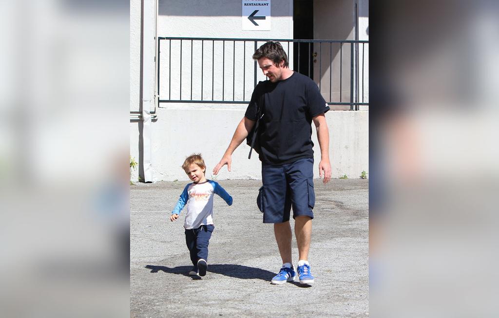 Christian Bale Enjoys Some Quality Father/Son Time In L.A.
