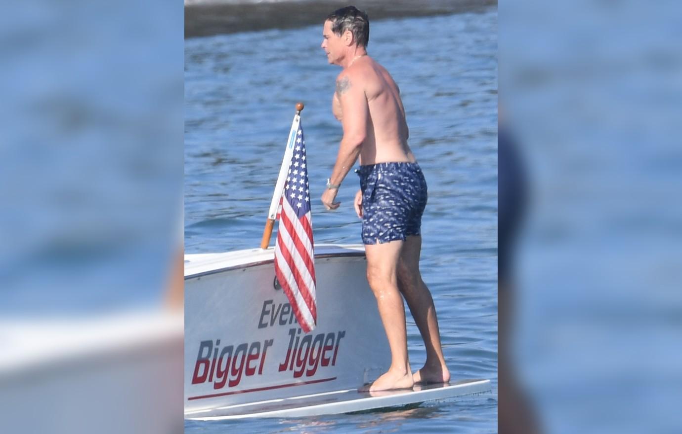 Rob Lowe, 60, Goes Shirtless On A Boat For July 4th: Photos