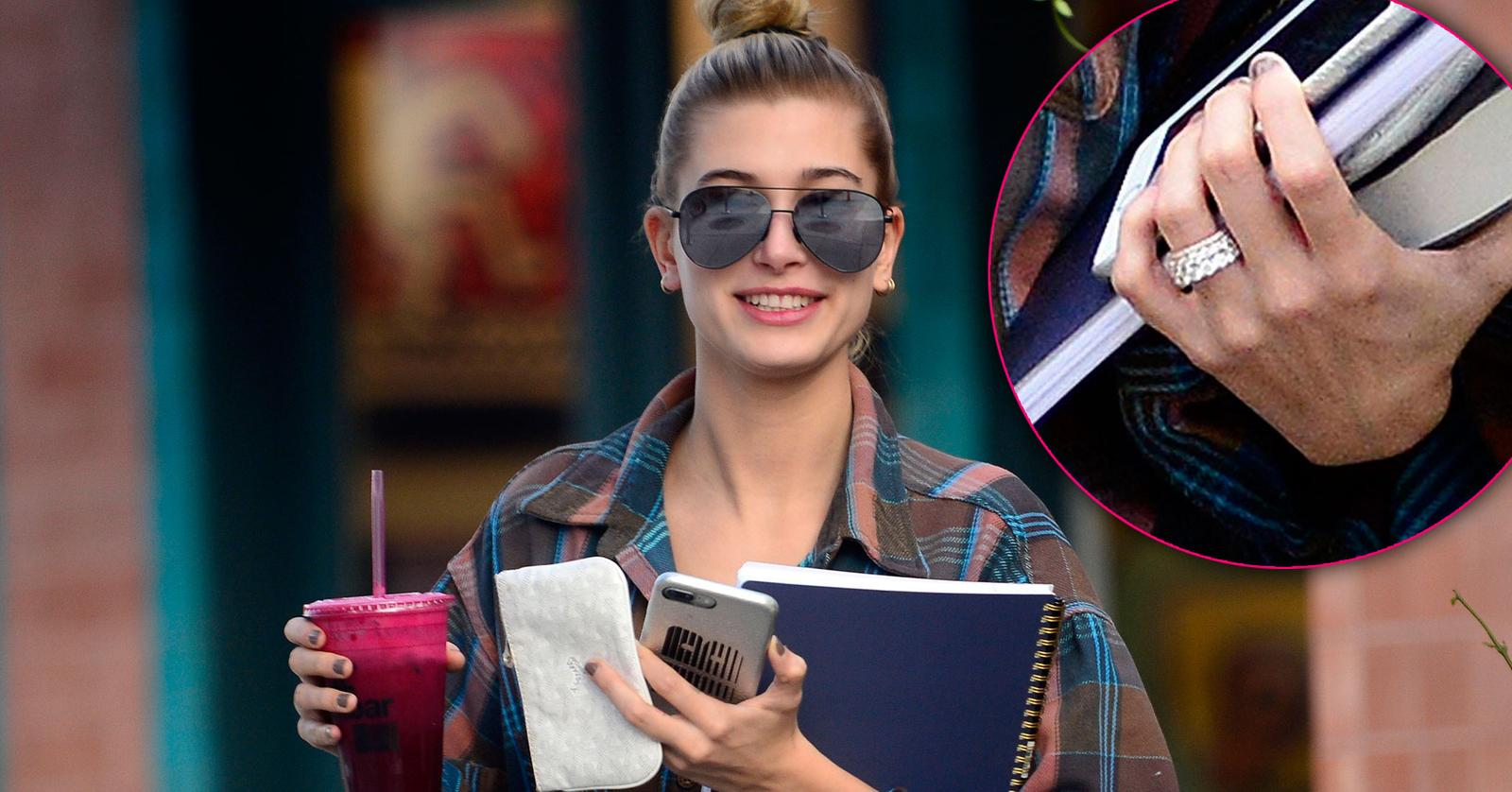 Hailey Baldwin Diamond Ring Photos