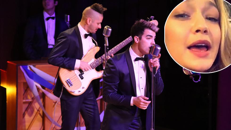 Gigi Hadid Shades Joe Jonas While Watching Grease: Live With Taylor Swift