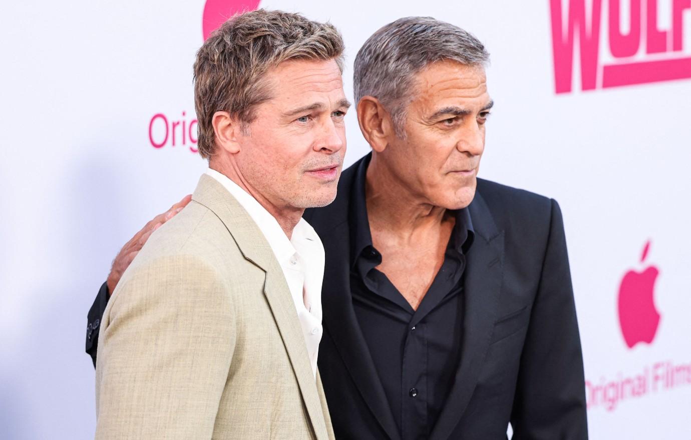 Brad Pitt & George Clooney Look Handsome At 'Wolfs' Premiere: Photos