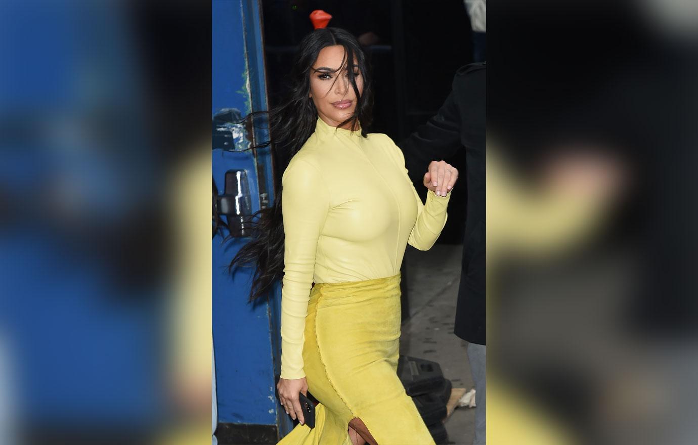 Kim Kardashian Wears Yellow Outfit For 'Good Morning America'