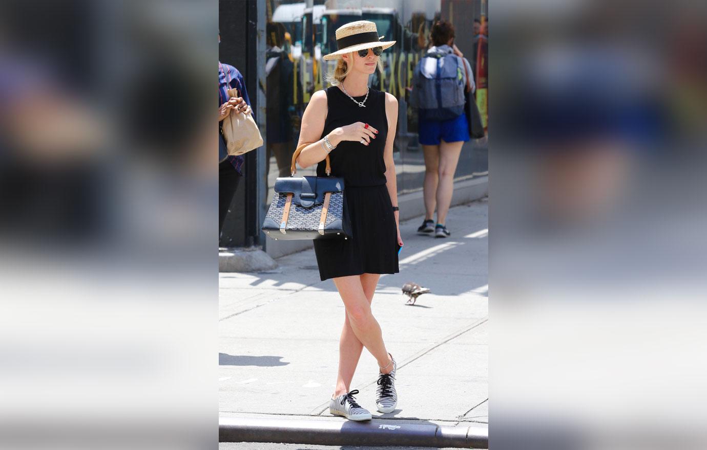 Nicky Hilton Beats NYC Heatwave In Chic LBD-Boater Hat Combo